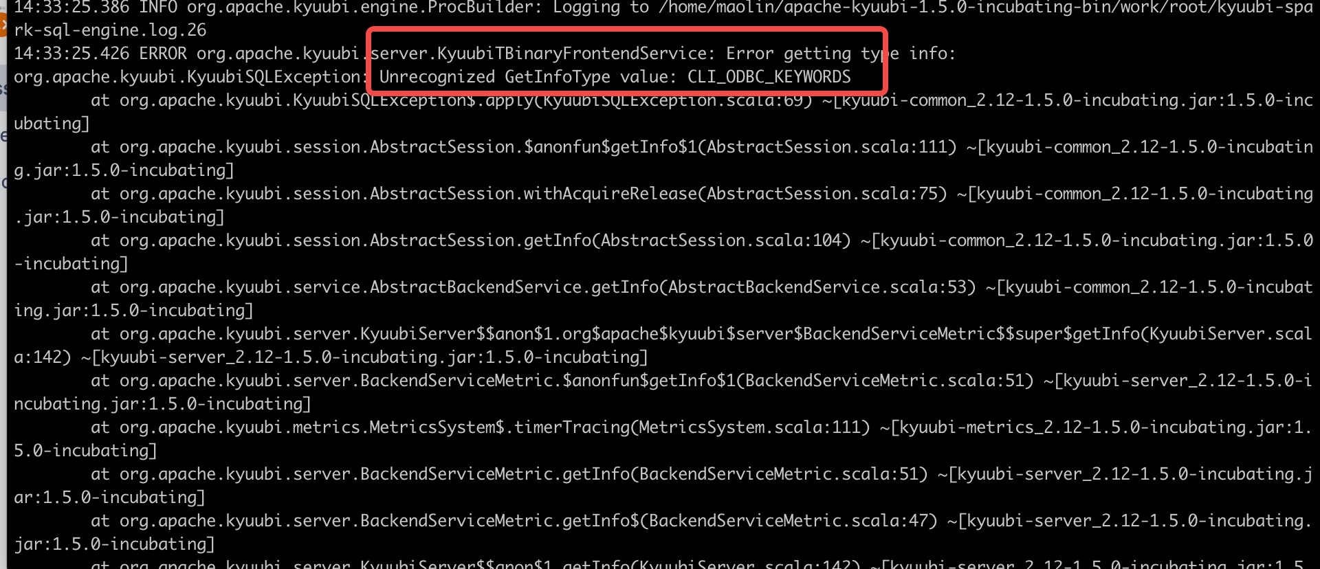 [Bug] beeline Connection failed · Issue #2362 · apache/kyuubi · GitHub