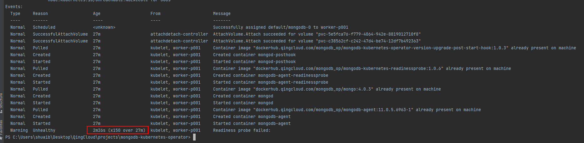 The Pod Is In The Running State But The Cluster State Is Pending · Issue 860 · Mongodb Mongodb