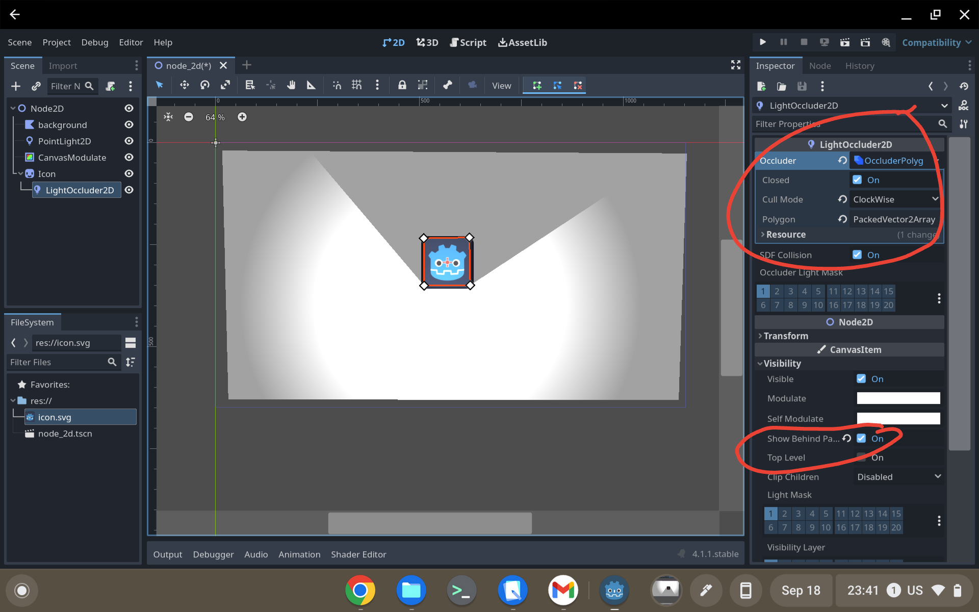 CanvasItem light_mask is ignored by LightOccluder2D occluder_light_mask · Issue #64939 ...