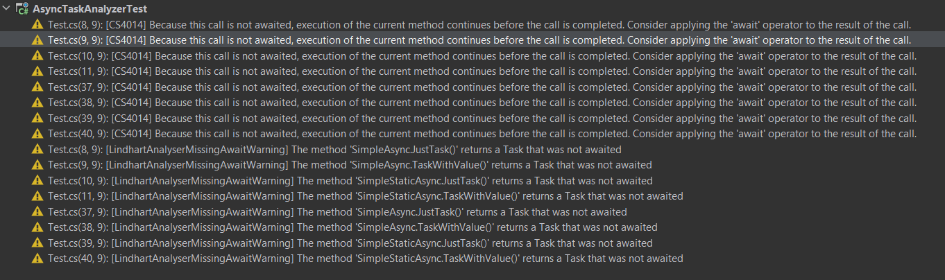 Analyzer Is Unable To Detect Never Awaited Tasks Which Are Asigned To A Variable · Issue 44