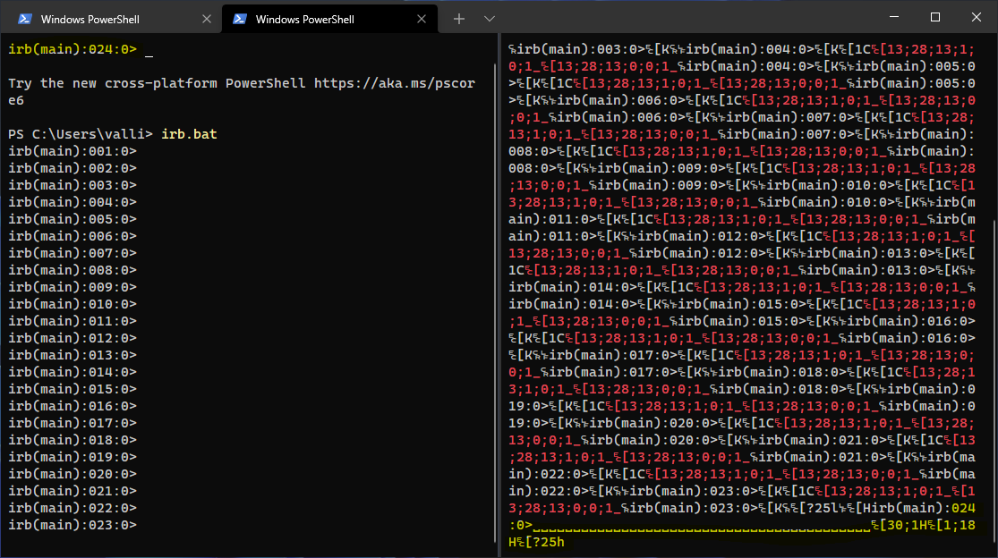 Ruby IRB (REPL) screen wrap around to first line when hitting bottom of screen · Issue #12283 ...