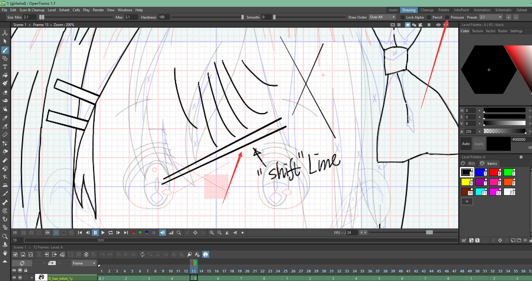 Toonz Raster Level Brush Tools "shift"key drawing line size change · Issue #4889 · opentoonz ...