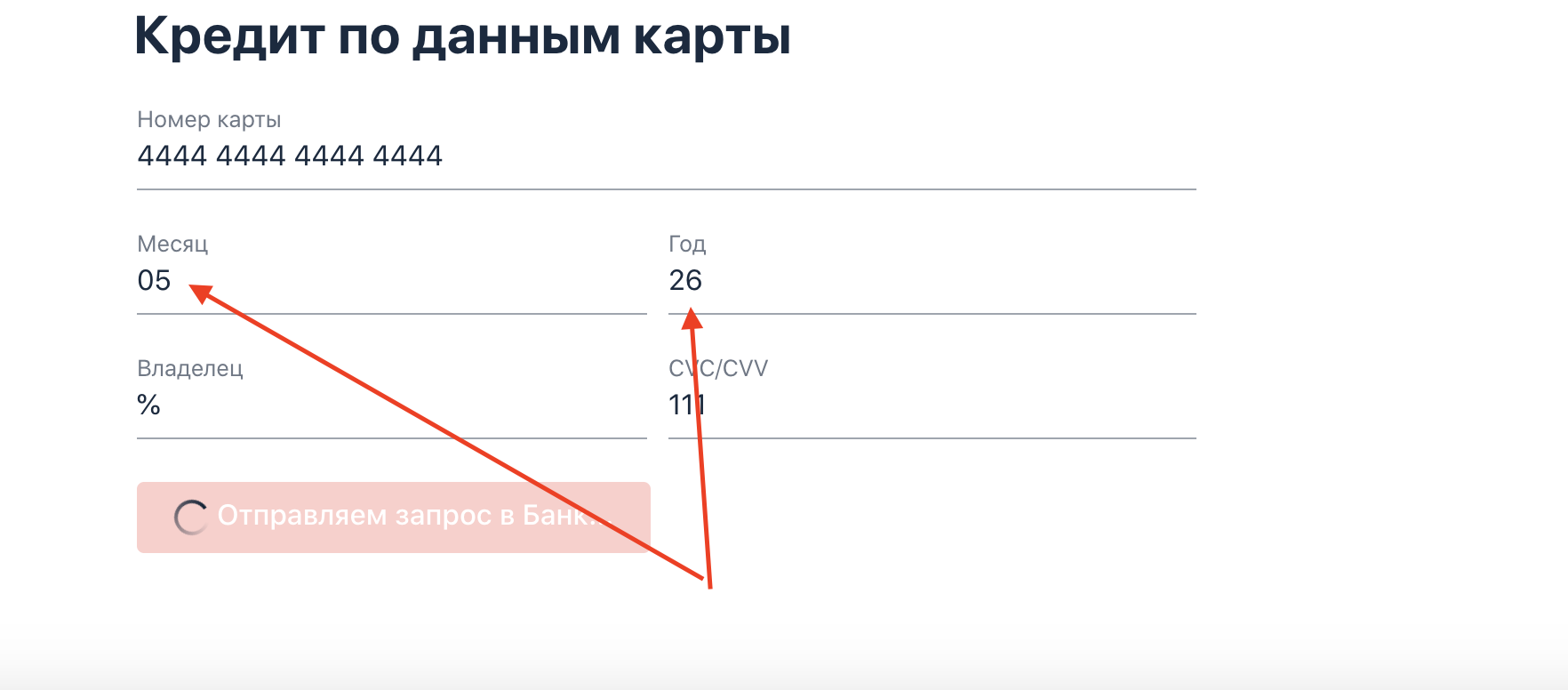 Форма отправляется если указан срок действия карты более 5 лет · Issue #6 · alfiiasharipova ...