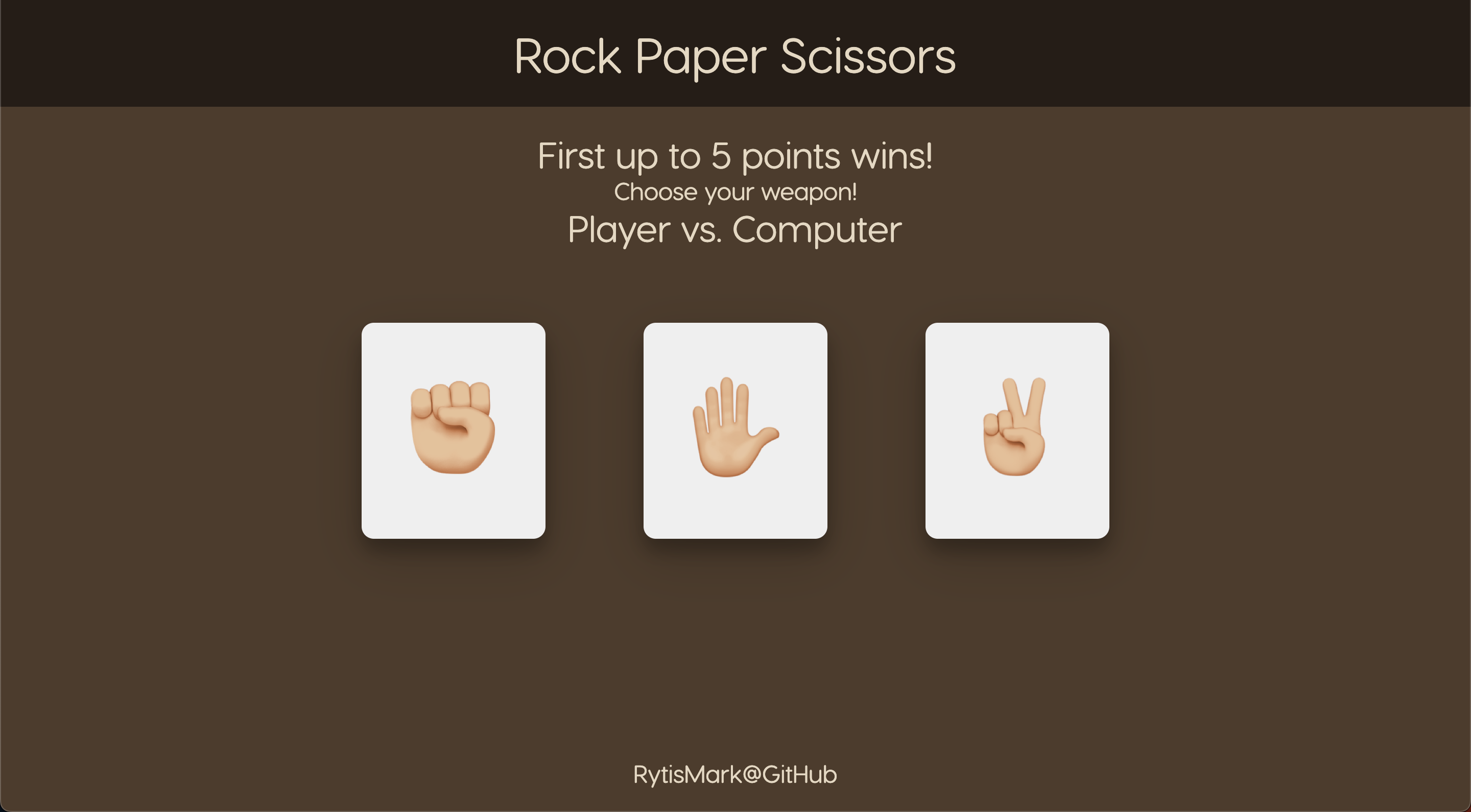 GitHub - RytisMark/rock-paper-scissors: A rock paper scissors game where you play against a ...