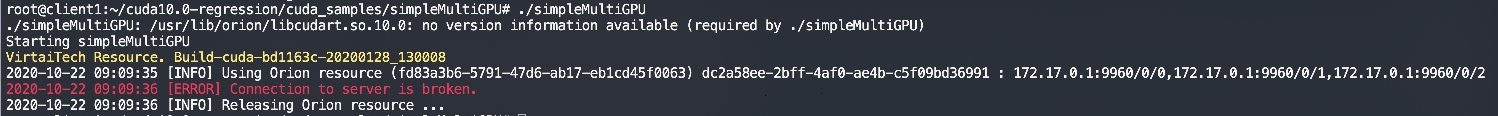 Orion-client Connection to server is broken. · Issue #16 · virtaitech ...