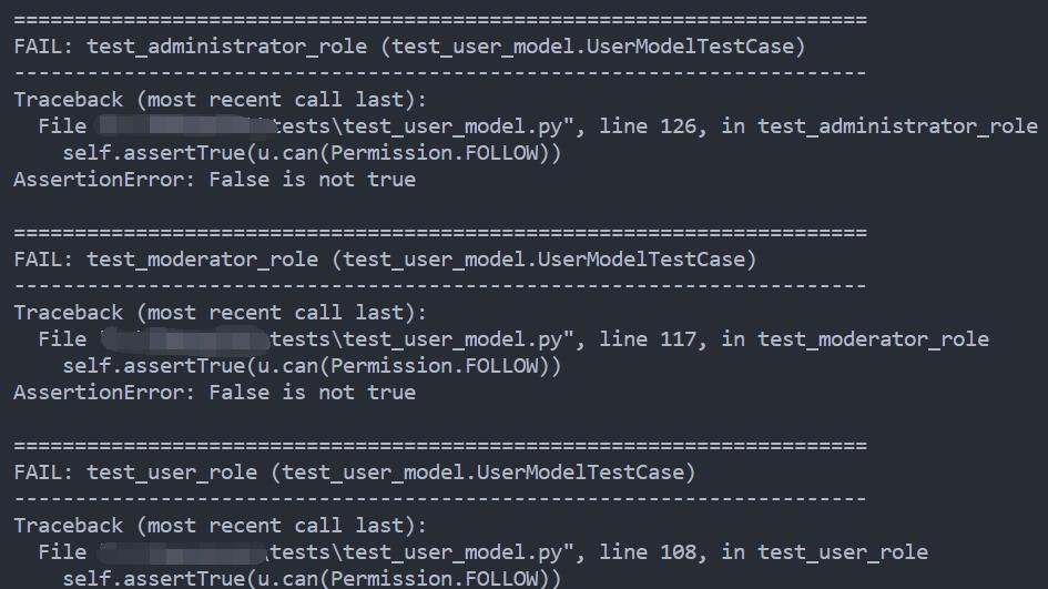 Question In 9a The Test Role Function Failed · Issue 408 · Miguelgrinberg Flasky · Github