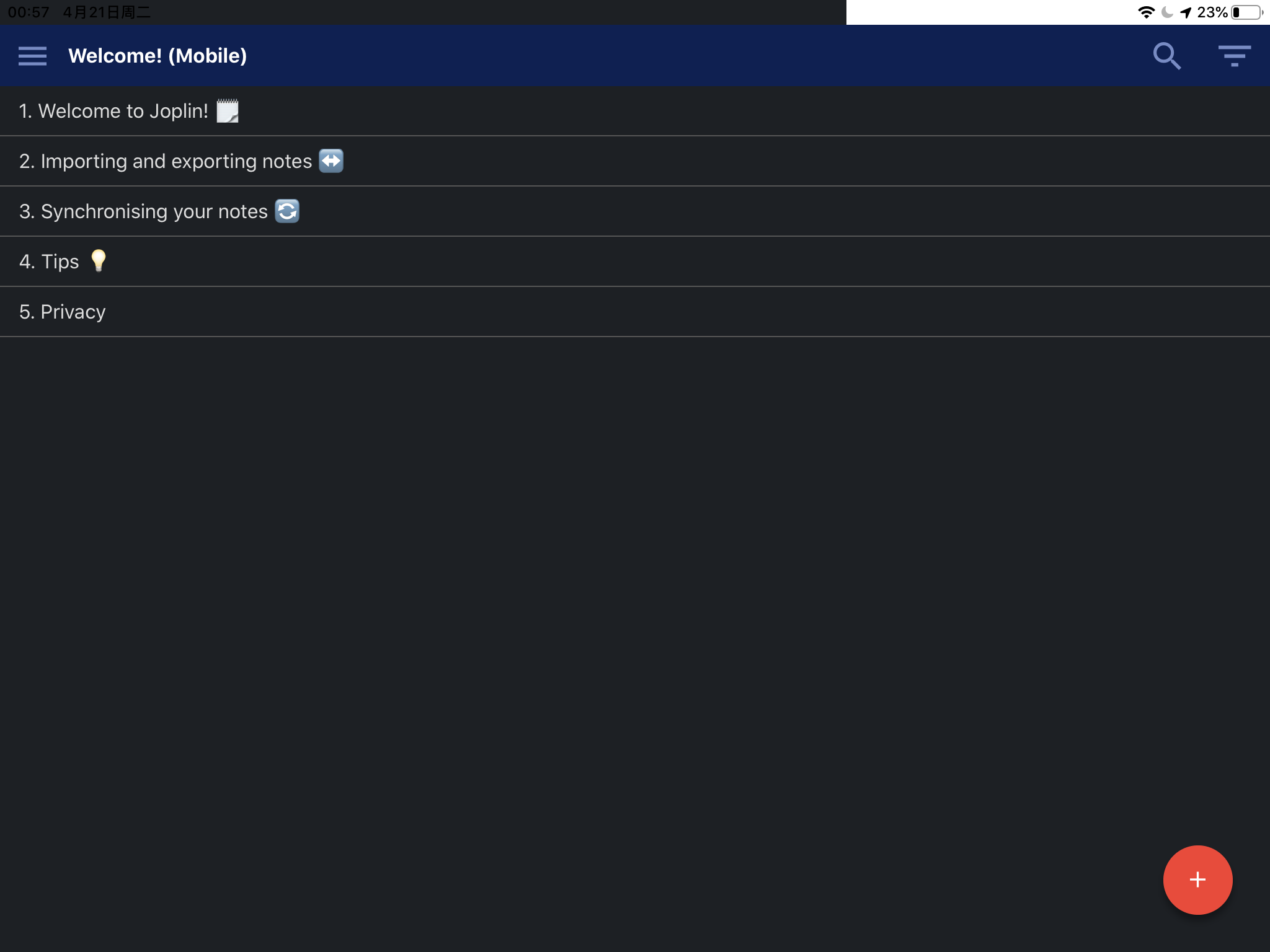 Light stripe in dark mode on iphonex and ipad2018 · Issue #3101 · laurent22/joplin · GitHub