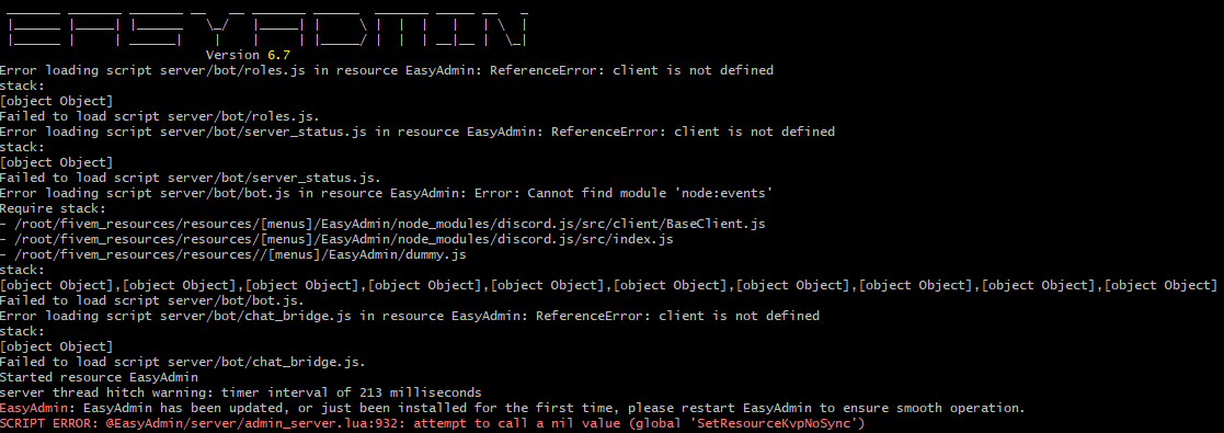 EasyAdmin Discord Bot Not Working · Issue #422 · Blumlaut/EasyAdmin · GitHub