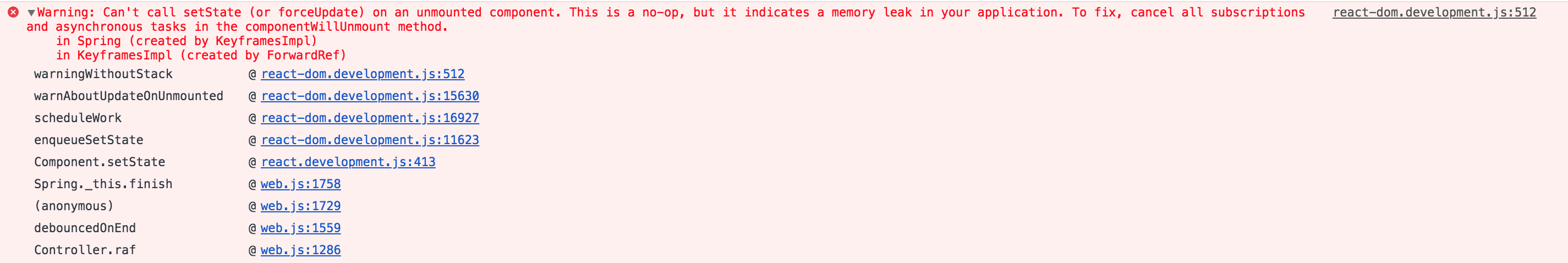 Bug Introduced In 6110 Calling Setstate On Unmounted Component · Issue 348 · Pmndrsreact