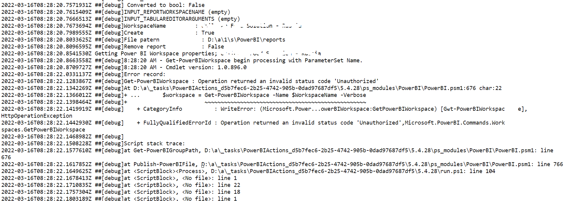 Get-PowerBIWorkspace : Operation returned an invalid status code 'Unauthorized' · Issue #375 ...