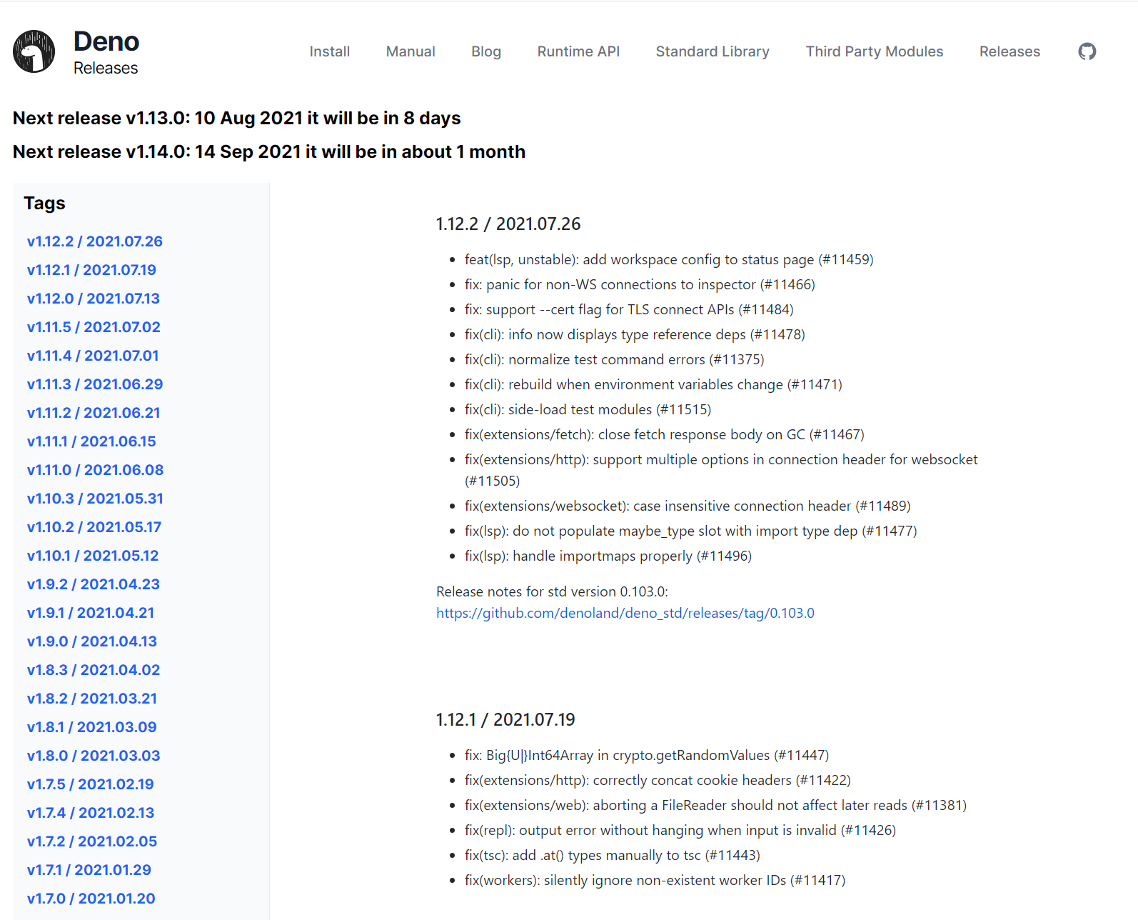 Add Countdown Clock For Next Releases · Issue 1730 · Denoland Dotland · Github