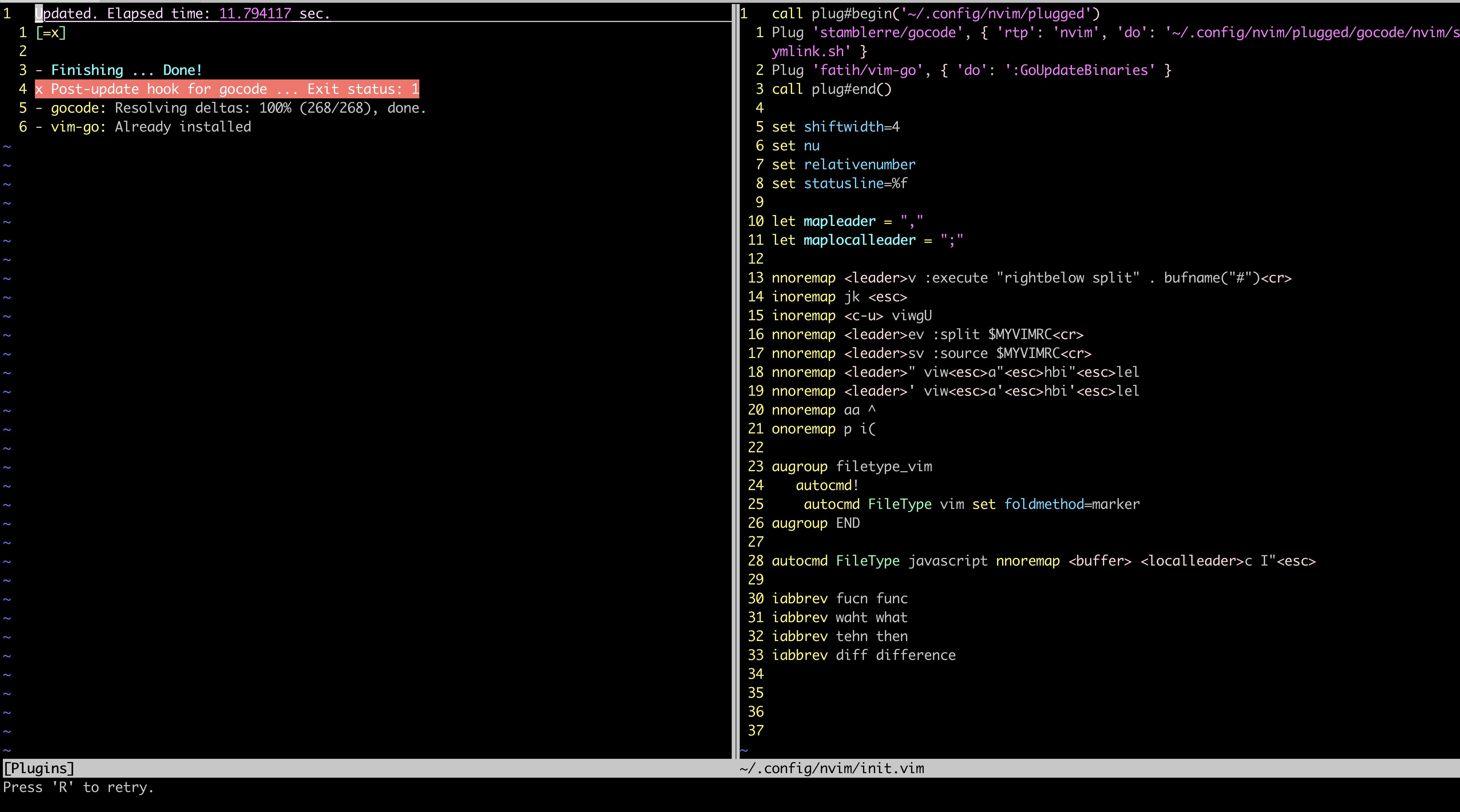Fail To Install Gocodehow To Get The Error In Detail · Issue 839 · Junegunnvim Plug · Github