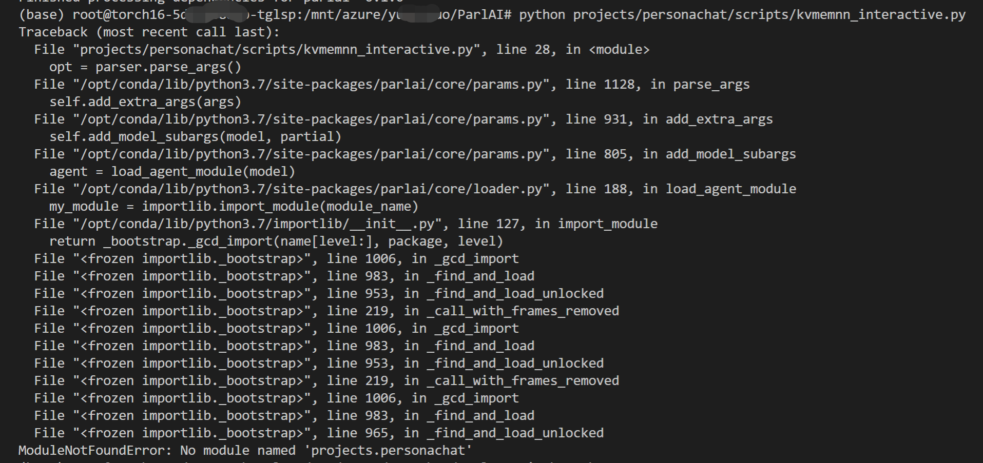 ModuleNotFoundError: No module named 'projects.personachat' · Issue #3511 · facebookresearch ...