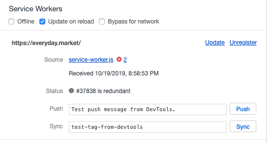 service worker: Does not register a service worker that controls page ...