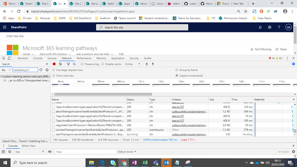 Microsoft 365 learning pathways has a configuration issue. Ask your administrator for assistance ...
