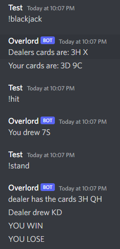 Bug: When player wins a blackjack game, the output is incorrect · Issue #74 · overlord-bot ...