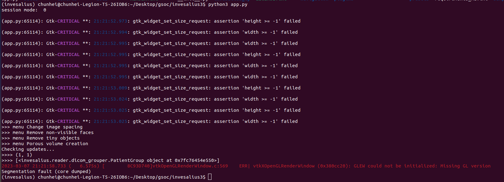 Importing DICOM > GLEW could not be initialized: Missing GL version - Segfault · Issue #538 ...