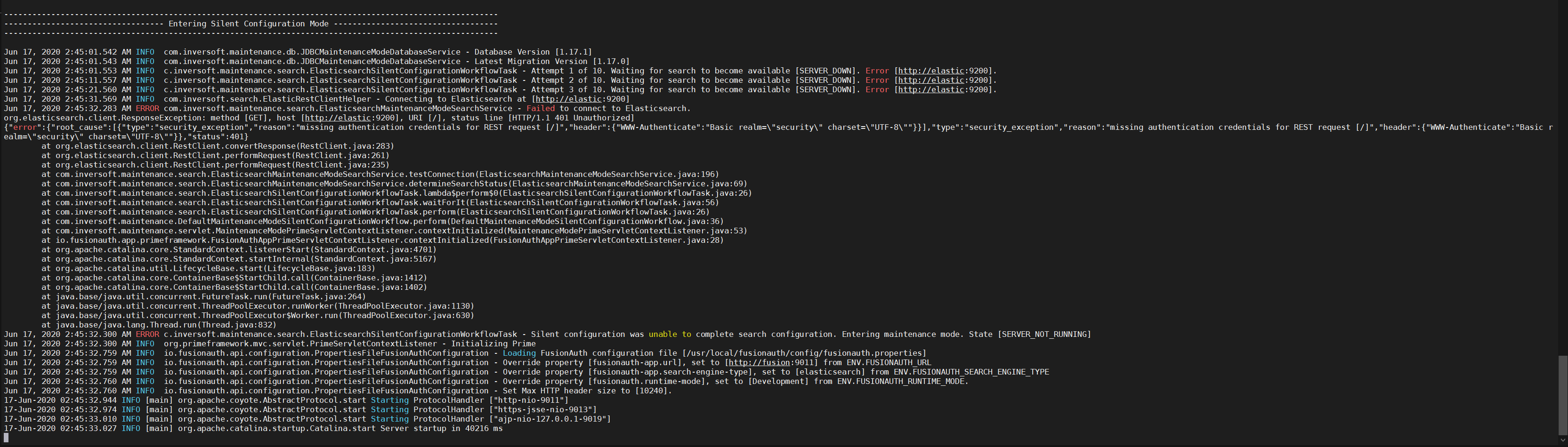 Error 401 Fusion Failed To Access Elasticsearch · Issue 687 · Fusionauthfusionauth Issues