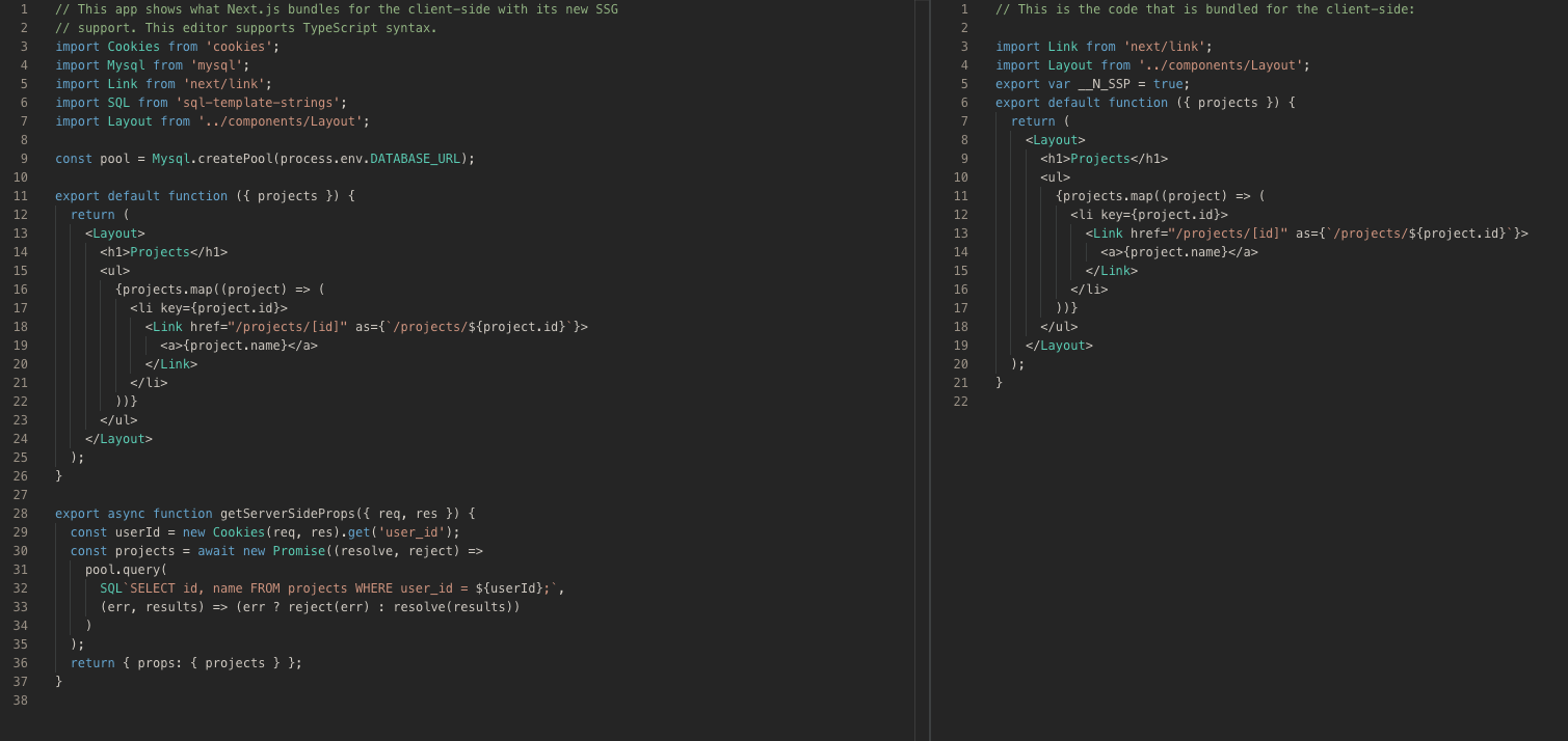 Removing SSP code from browser bundle · vercel next.js · Discussion #29584 · GitHub