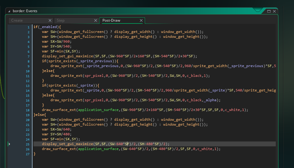 The border didn't changed the window's width and the pixels are kinda ...