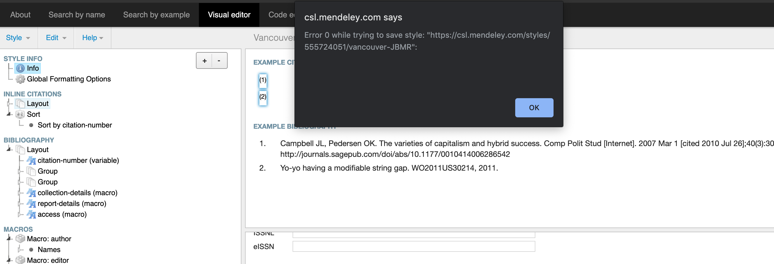 Trying to create new style of Vancouver "Erro 0 while trying to save style" · Issue #4418 ...