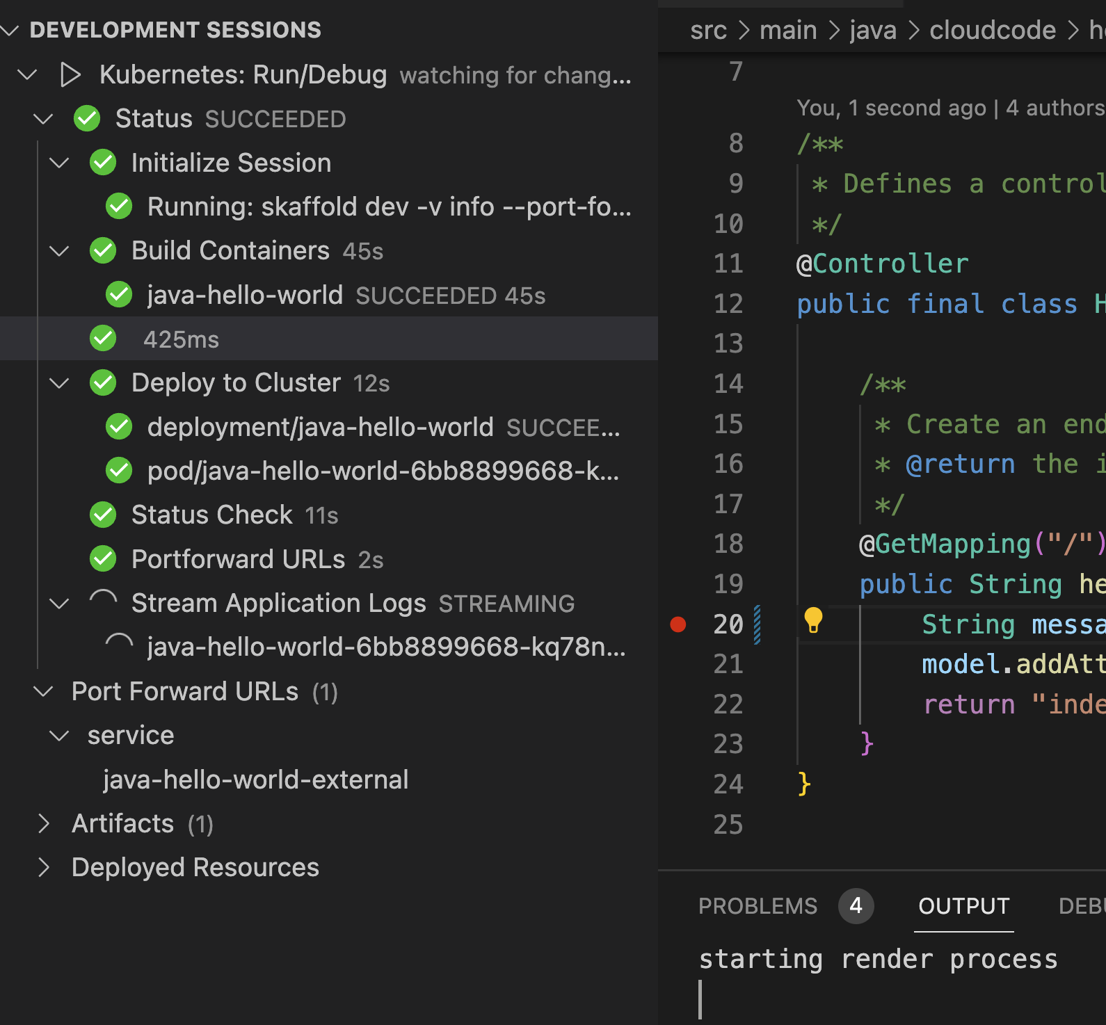 Skaffold v2 not showing Render logs in Cloud Code · Issue #7930 · GoogleContainerTools/skaffold ...