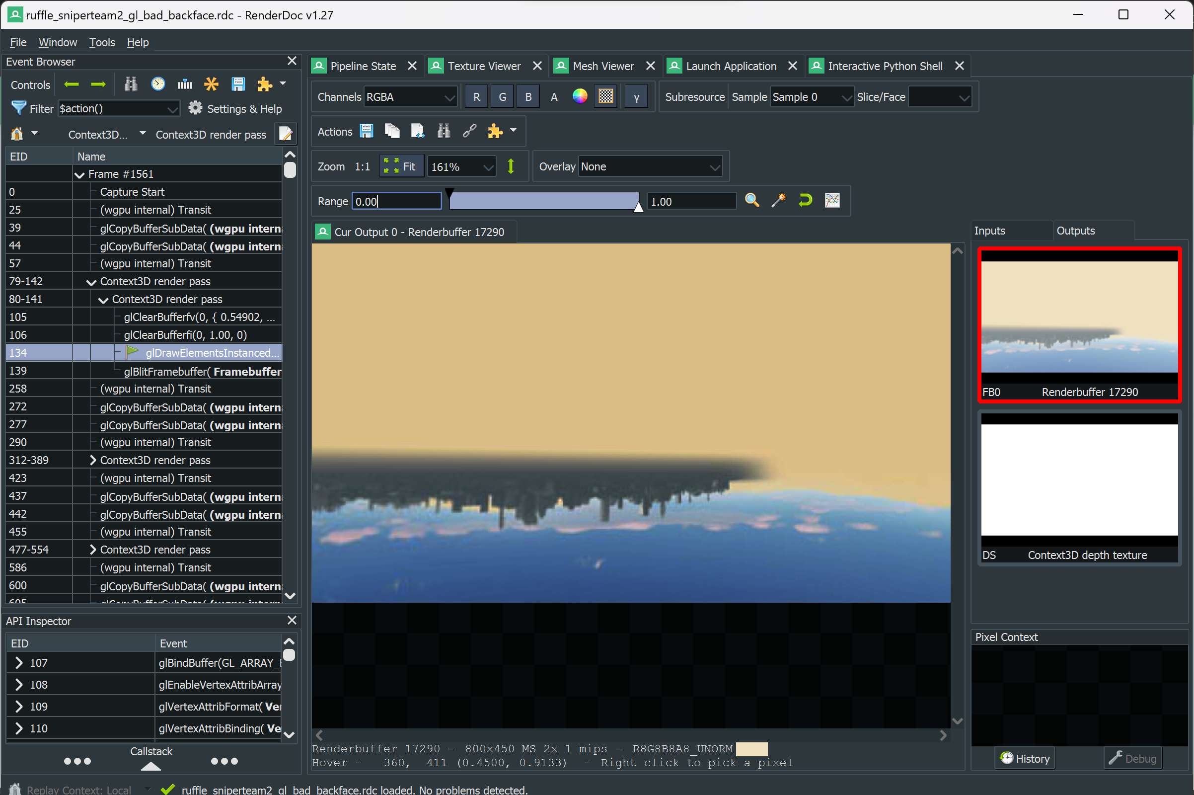 Black renderbuffer and inconsistent 'Backface culled' under OpenGL · Issue #2972 · baldurk ...