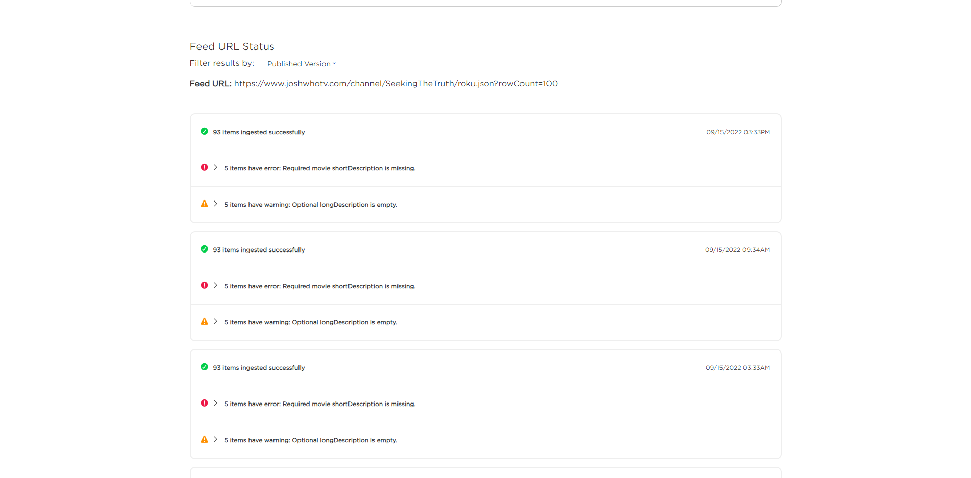 All My Roku Feeds Now Do Not Work · Issue 7126 · Wwbnavideo · Github 