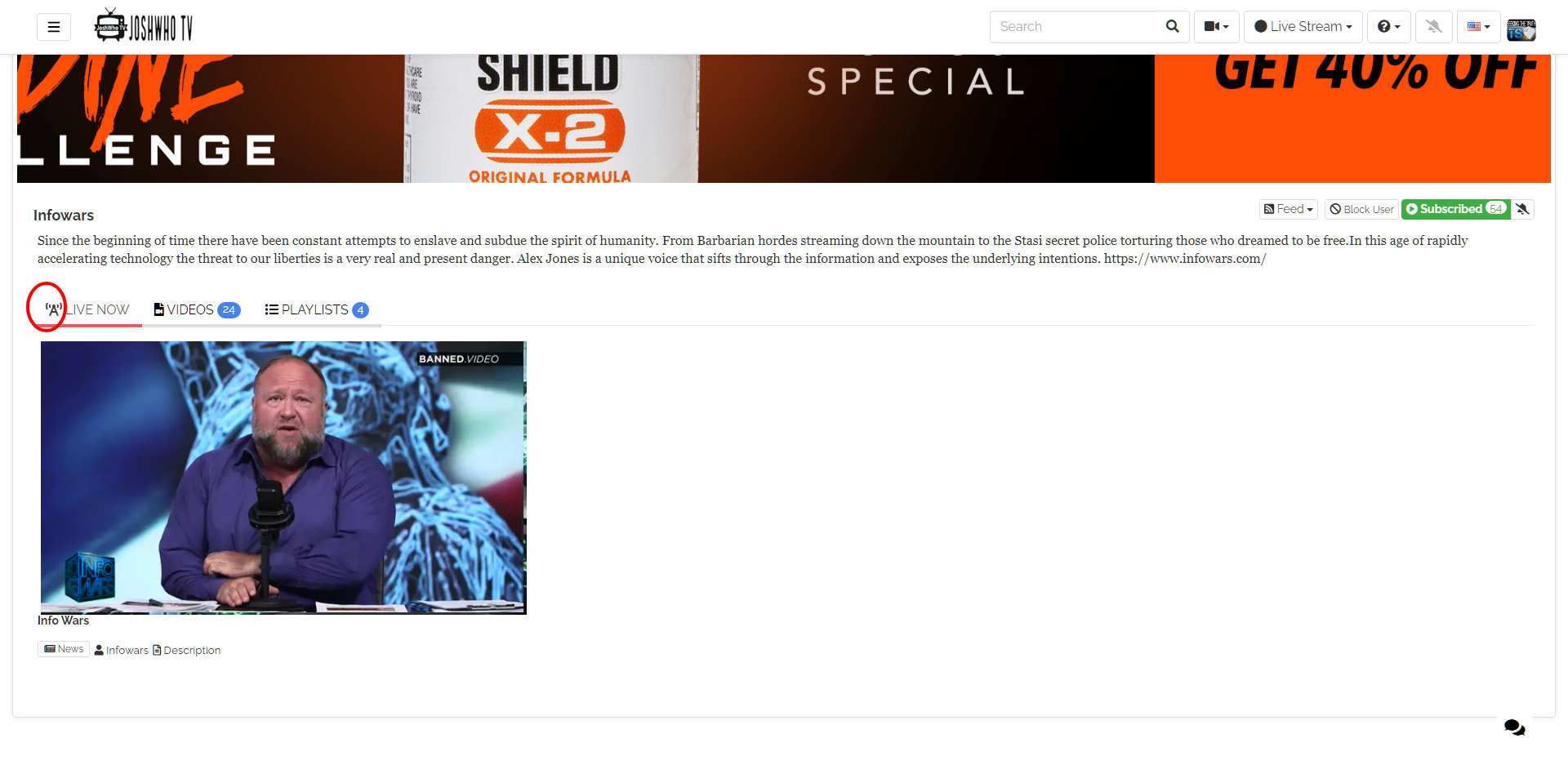 Any way to add the red 🔴 flashy live thingy on the channel live tab? and also show in Meta Title ...
