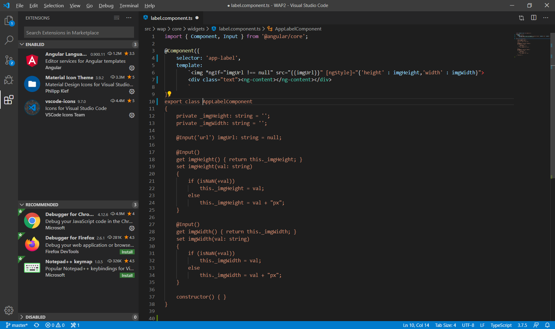 Colorizing of type script gone when enabling the extension · Issue #610 ...