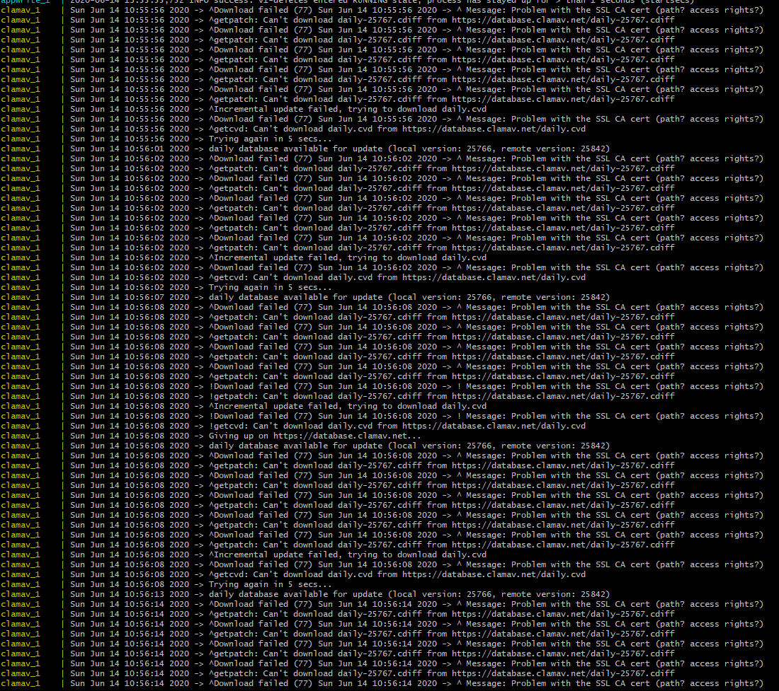 Clamav_1 Download Failed · Issue #412 · appwrite/appwrite · GitHub