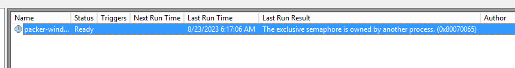 On Server 2012, scheduled task does not exit `101`, rather exits `2147942501` when reboot ...