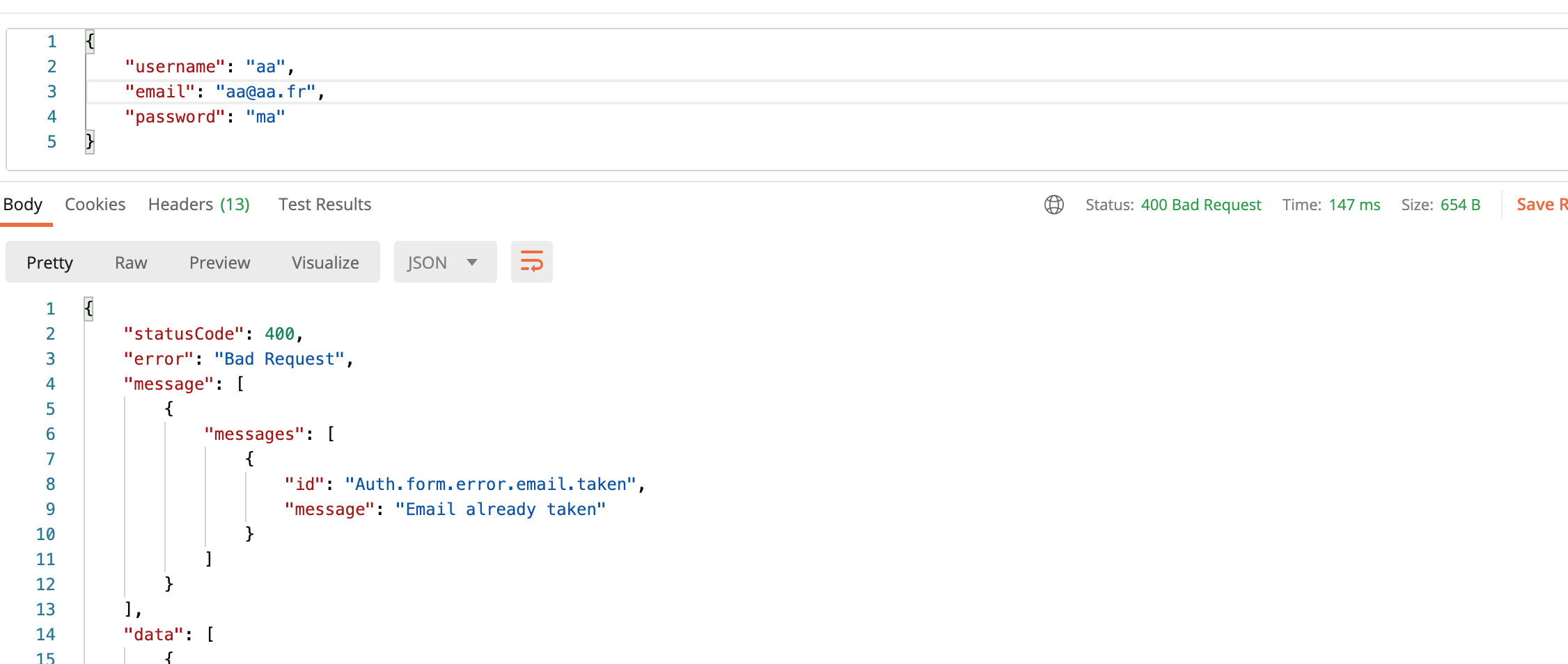 Bad error message in registration · Issue #9398 · strapi/strapi · GitHub