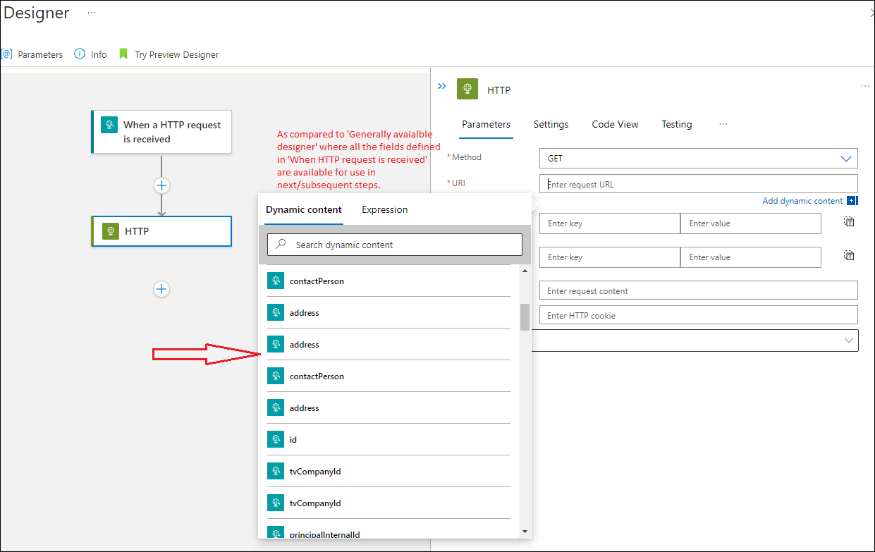 Fields unavailable in the subsequent actions · Issue #2037 · Azure/LogicAppsUX · GitHub