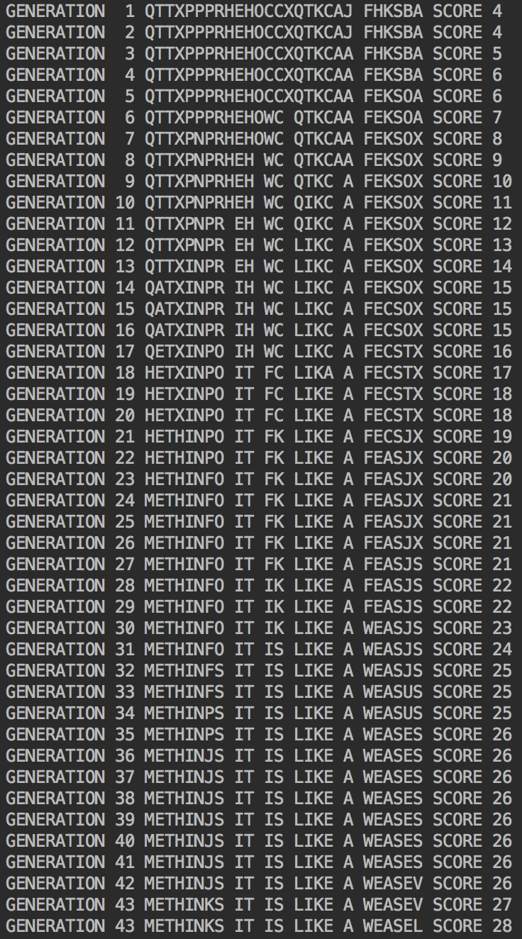 GitHub - zforster/methinks-it-is-like-a-weasel: Richard Dawkins' weasel program written in Java ...