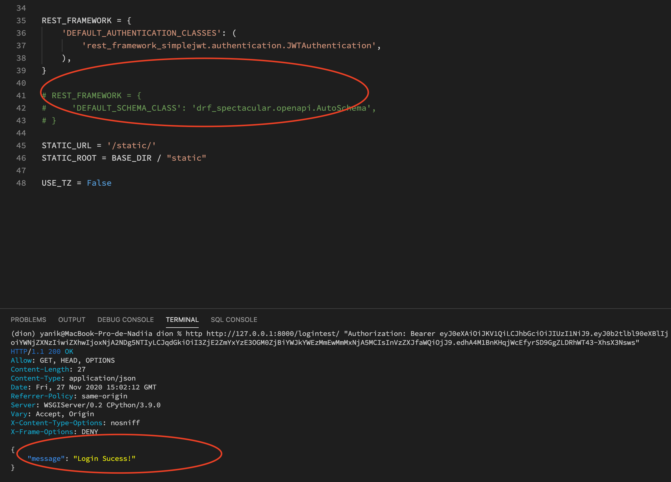Conflict with drf_spectacular · Issue #337 · jazzband/djangorestframework-simplejwt · GitHub