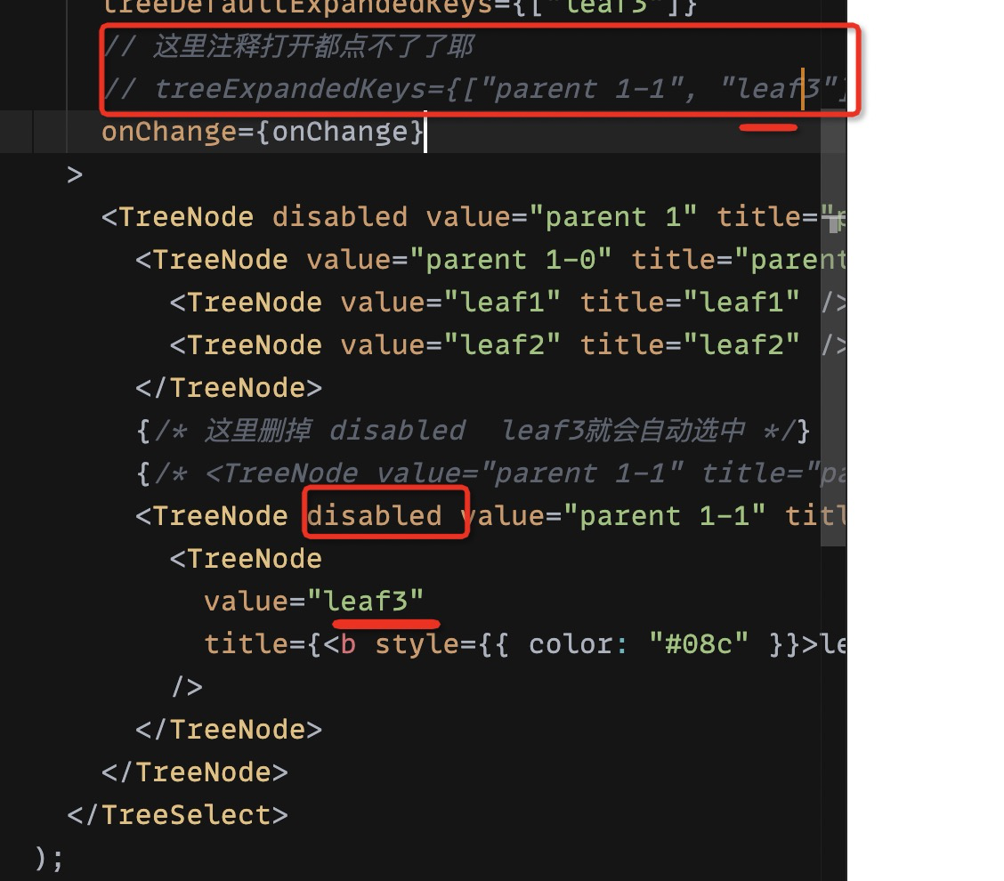 父级disabled后，子级通过treeDefaultExpandedKeys默认展开失效 · Issue #31080 · ant-design/ant-design · GitHub