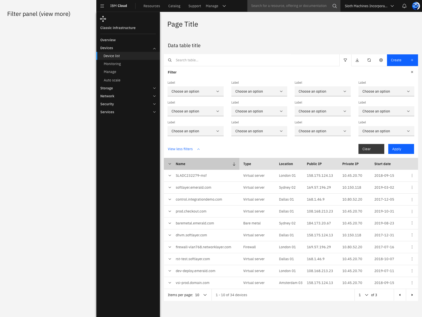 Filter panel and display bar for data table · Issue #5161 · carbon ...