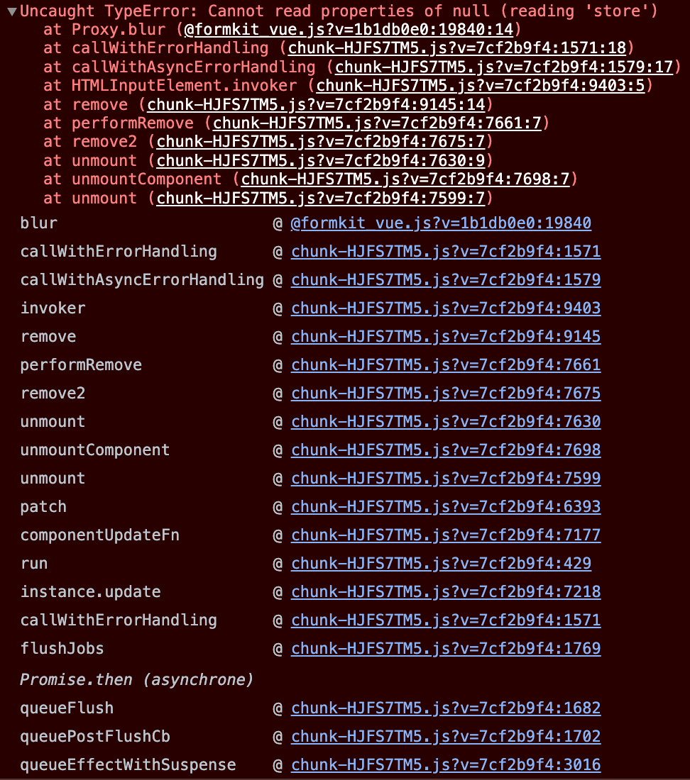 [0.17.2] Input blur event cause "Cannot read properties of null (reading 'store')" · Issue #735 ...