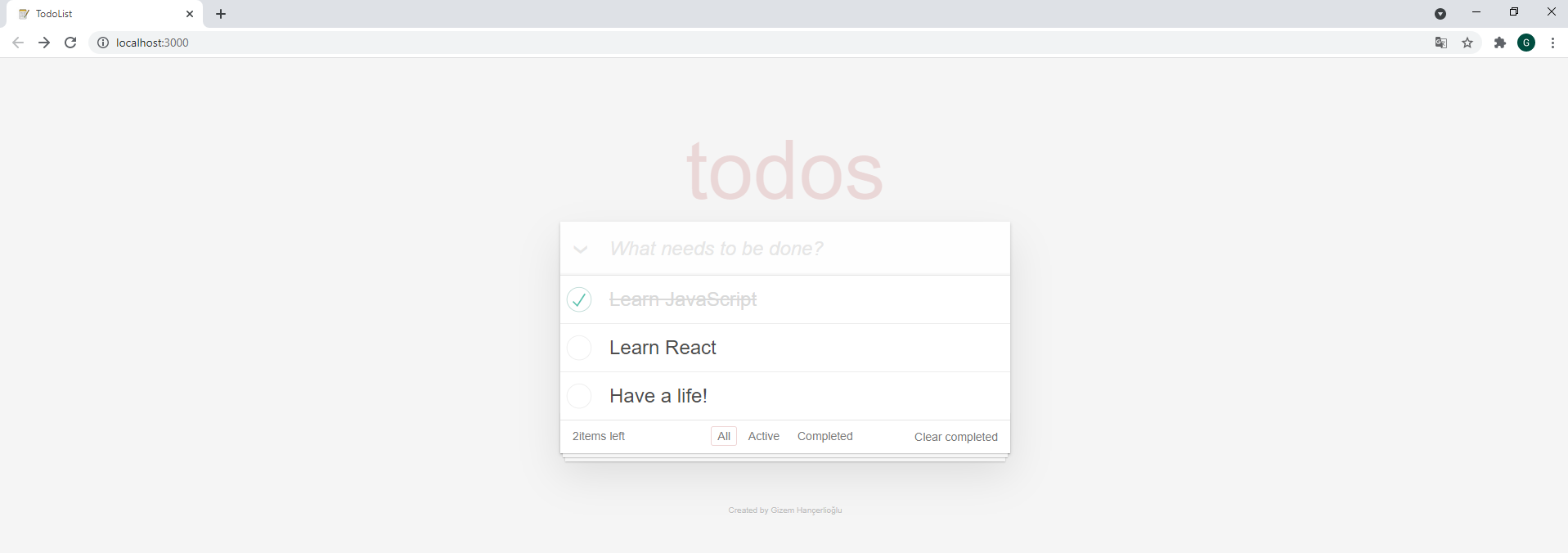 GitHub - gizemhancerlioglu/TodoList