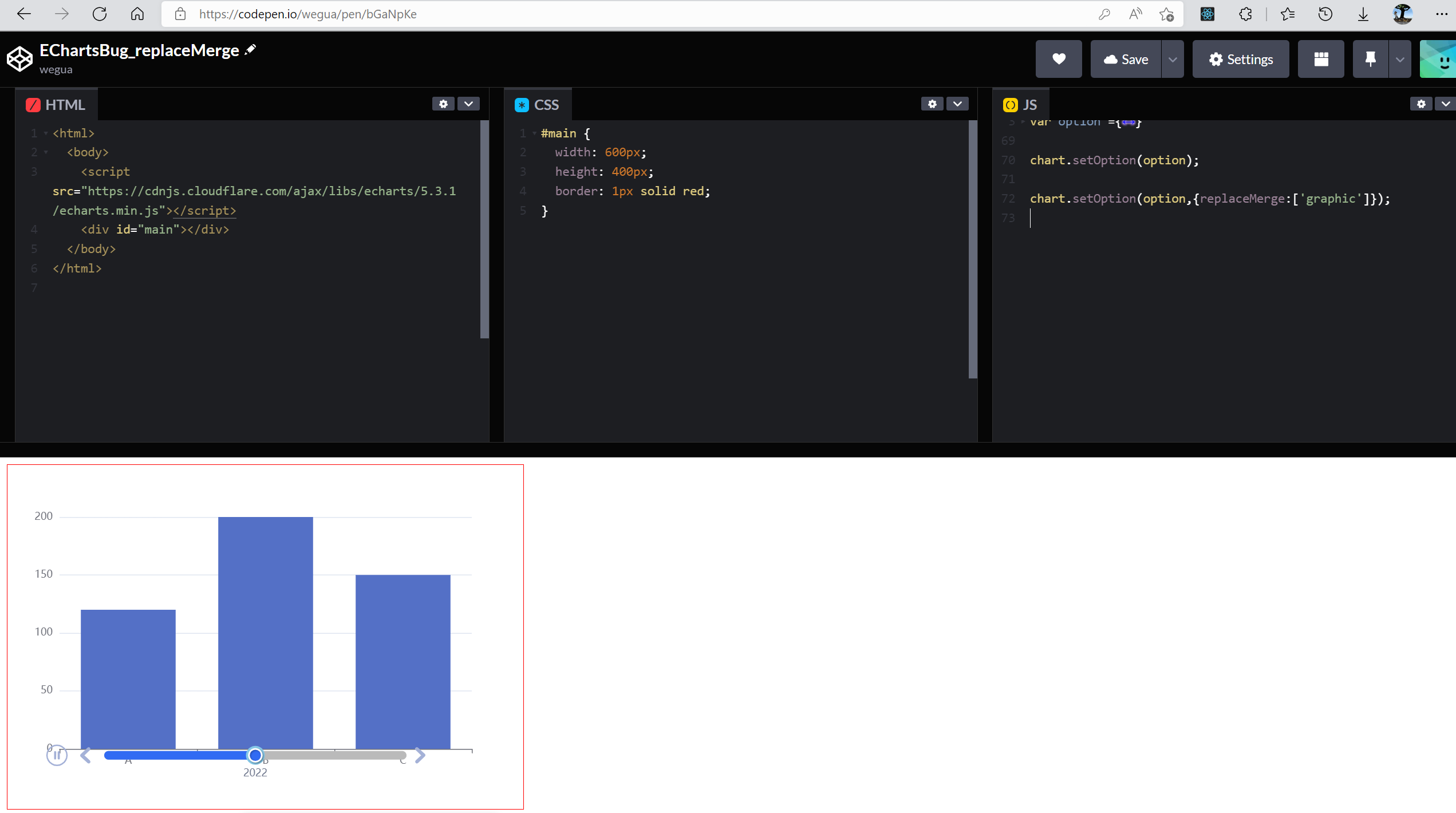 [Bug] setOption() with replaceMerge Mode in['graphic'] and use timeline will show nothing shape ...