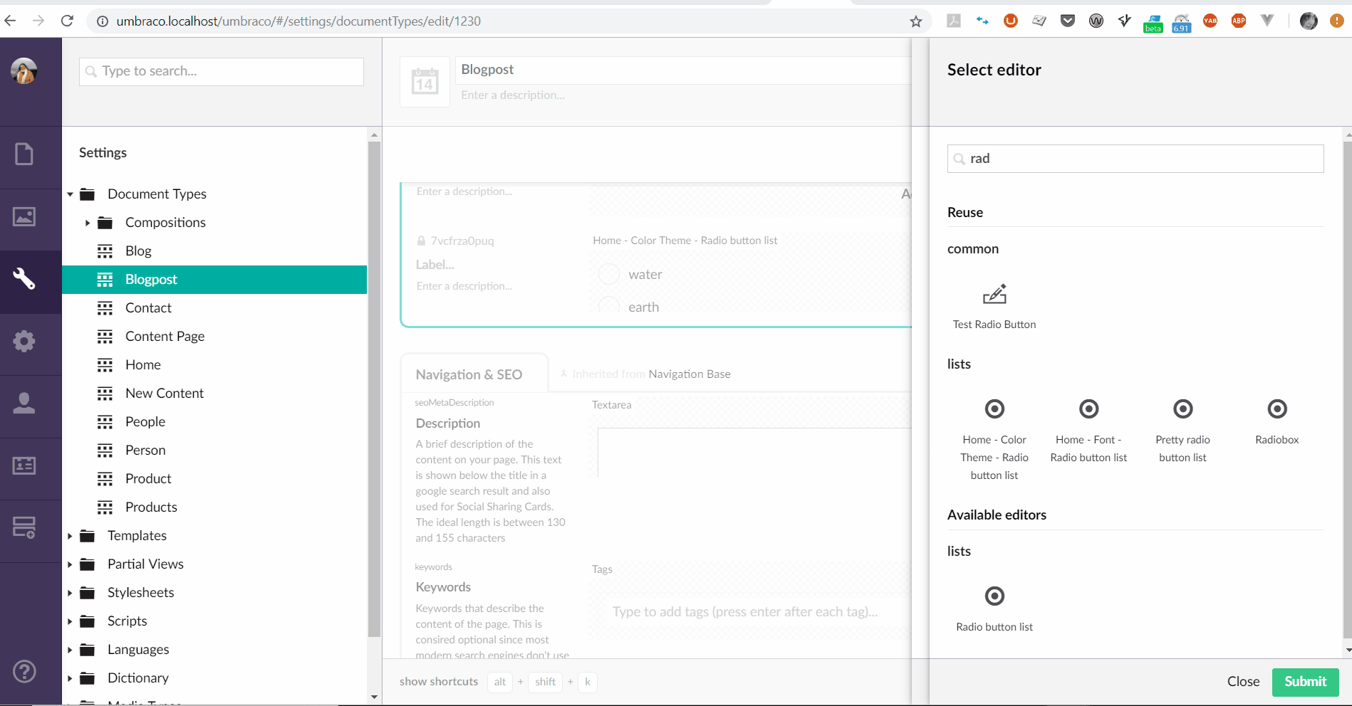 Flickering On The Datatype Selection Screen · Issue 3506 · Umbraco 