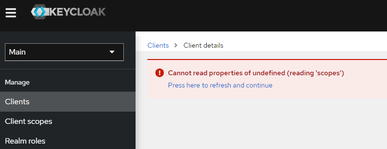 Evaluation For Client Authorization Ui Error · Issue 18045 · Keycloakkeycloak · Github