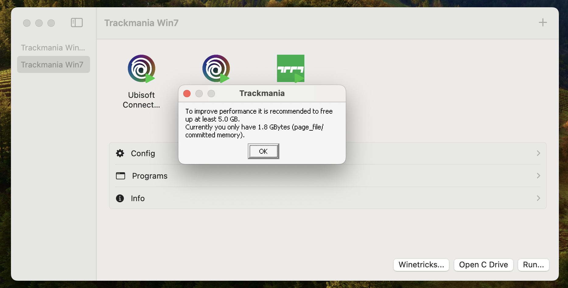 [Bug]: Trackmania incorrectly reads Disk space · Issue #387 · Whisky-App/Whisky · GitHub