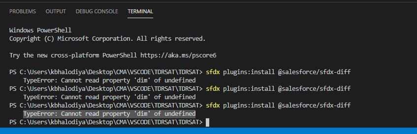 Unable to install sfdx-diff plugin using Terminal · Issue #2499 · forcedotcom/salesforcedx ...