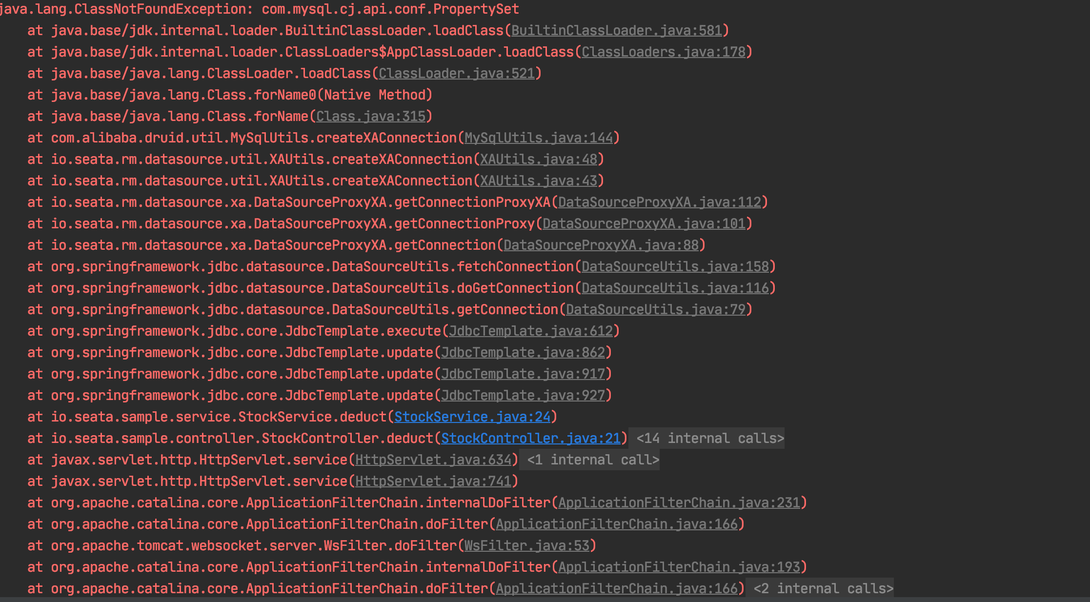 java.lang.ClassNotFoundException: com.mysql.cj.api.conf.PropertySet · Issue #5238 · apache ...