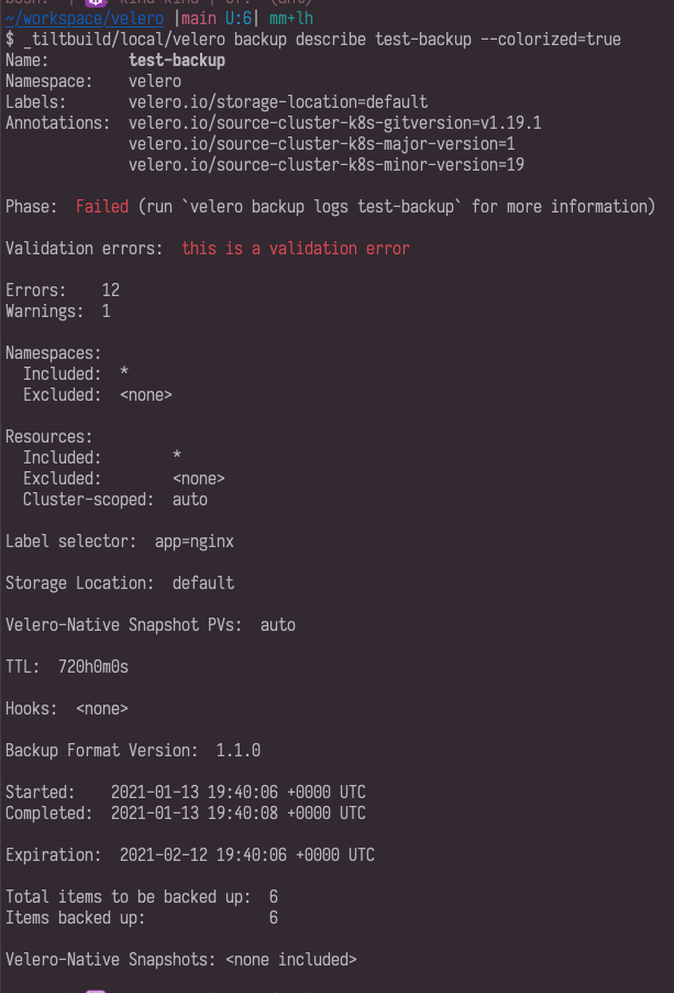 Colored output · Issue #1082 · vmware-tanzu/velero · GitHub