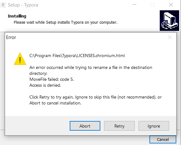 Installation Error · Issue 4294 · Typora Typora Issues · Github
