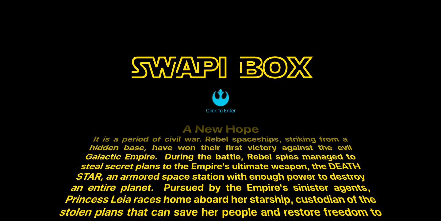 GitHub - kayleenovak/swapi-box: First project for Turing School of Software and Design's third ...