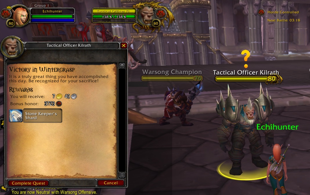 [Quest] Wintergrasp Weeklies · Issue #4881 · WoWManiaUK/Redemption · GitHub